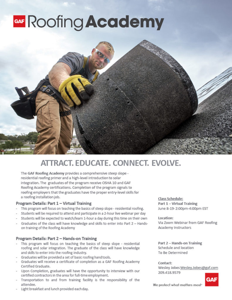 GAF Roofing Academy program – WorkSource Pierce