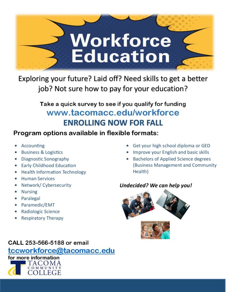 TCC Workforce Training Programs and Resources – WorkSource Pierce